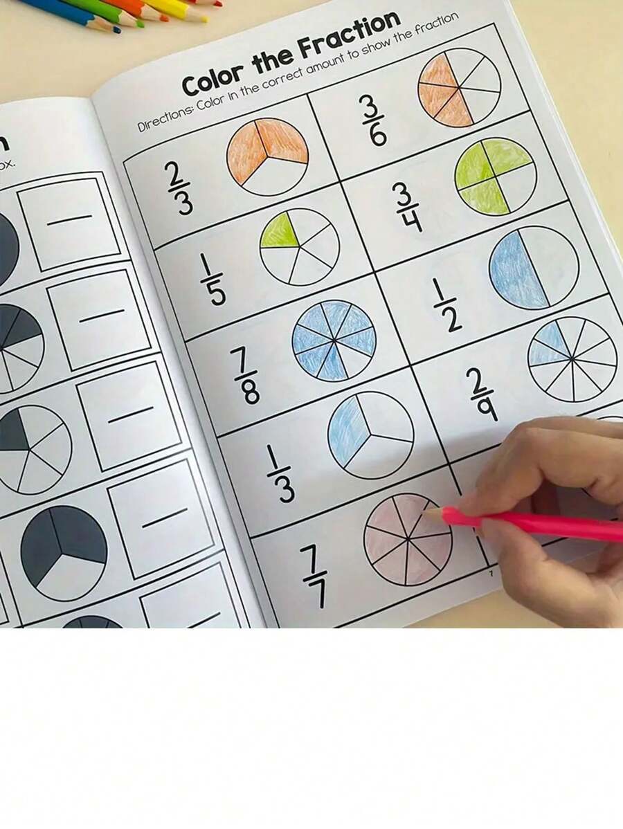 Math Practice Workbook, Fraction Learning Worksheets, Interesting And ...