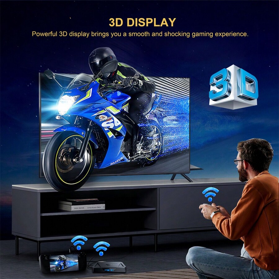 Caja de TV inteligente X96Q PRO+ Android 14 4GB 32GB Allwinner H728 Quad Core 8K@24fps 1000M ...
