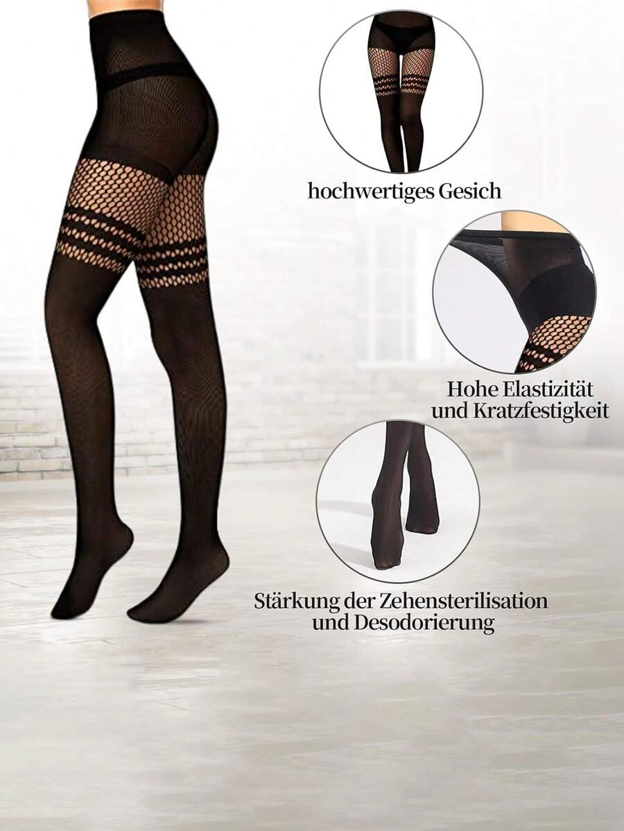 Sexy Dessous Strümpfe 2er-Pack Sexy Cut Out Strumpfhosen mit Hohlstreifen und Netzstrümpfen für ...