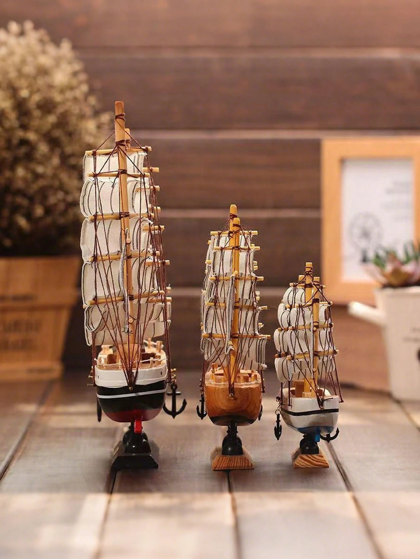 Wooden Sailboat Models, Handmade Wooden Boats, Home Desktop Cabinet ...