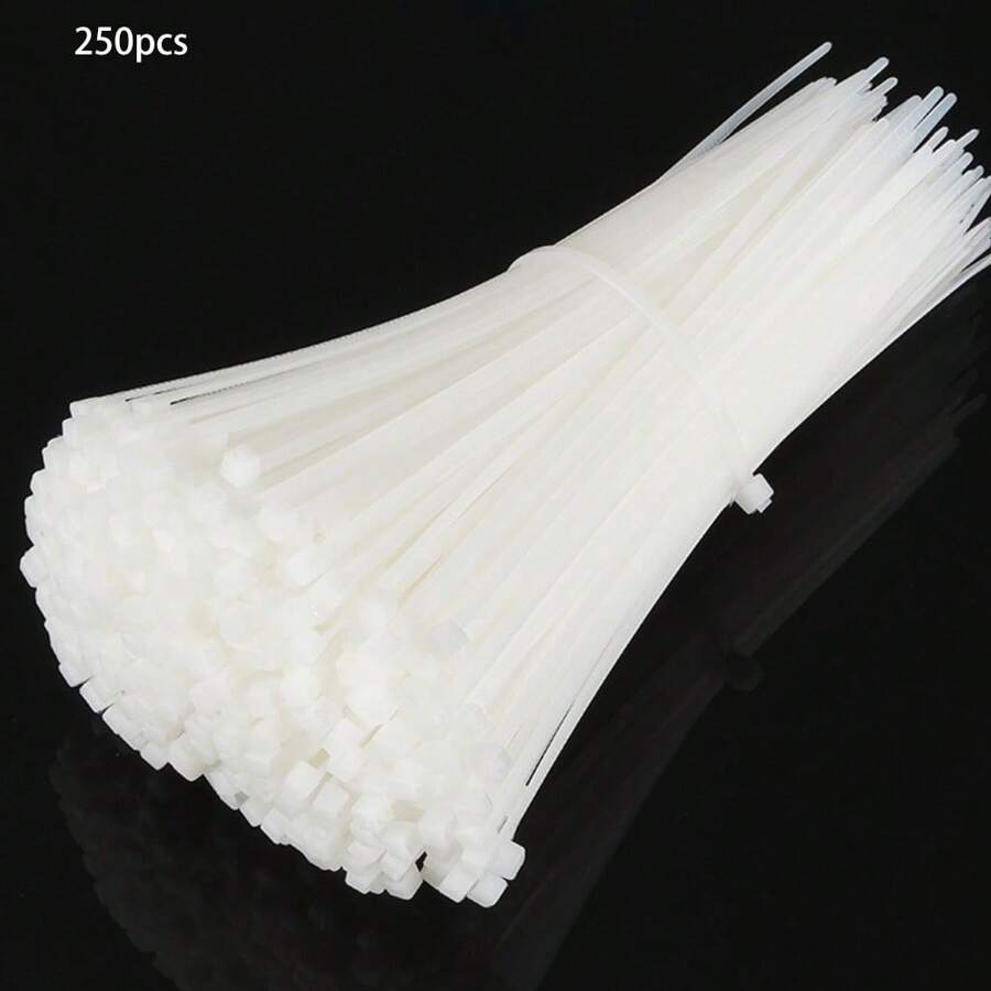 Nylon Zip Ties, Cable Ties, White Self-Locking Plastic Ties, Gardening ...