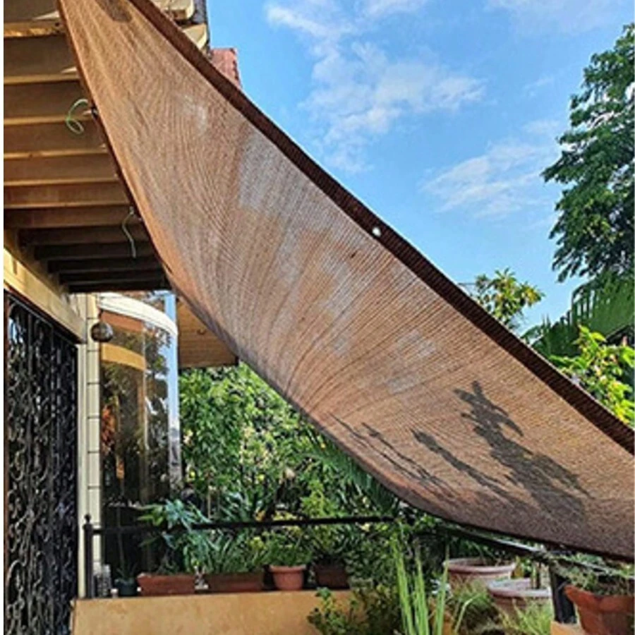 1pc Rectangular Brown Sun Shade Net - UV Resistant, Thickened ...