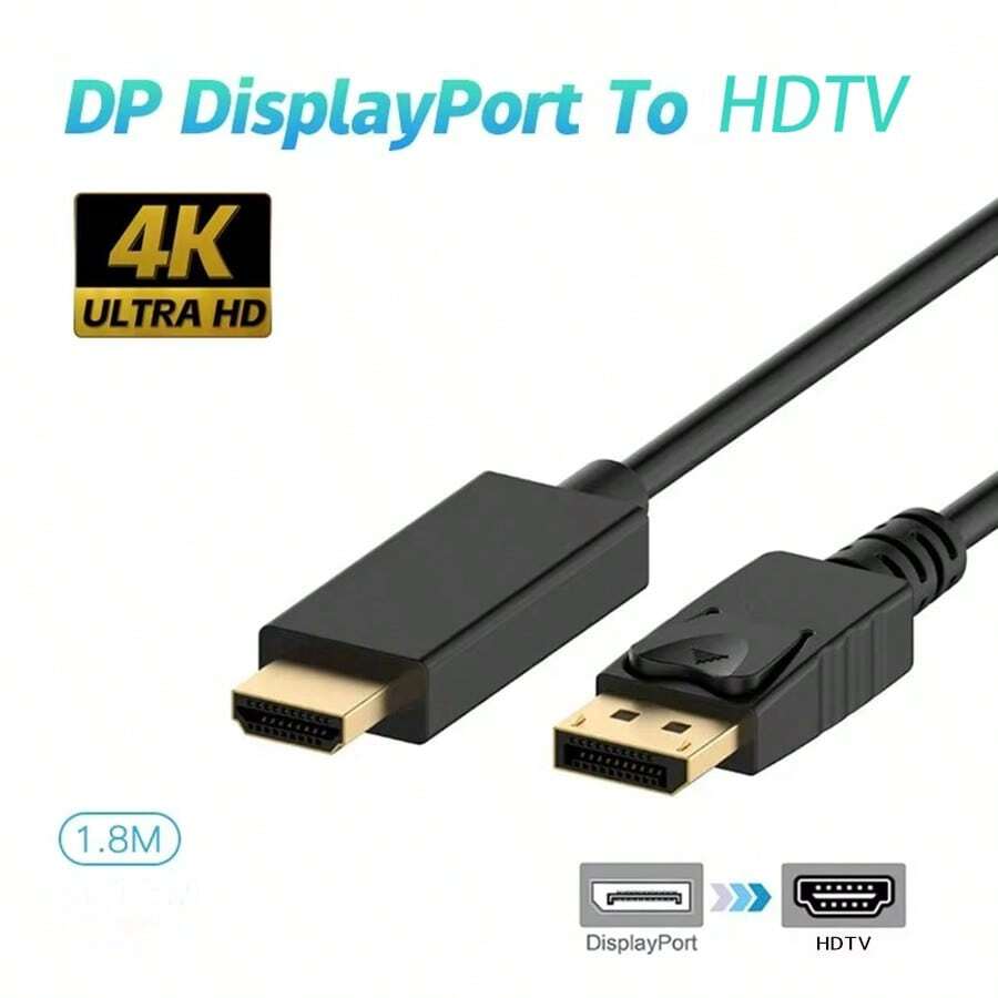 4K * 2K HD DP To HDTV Compatible Adapter Converter Display Port Male DP ...