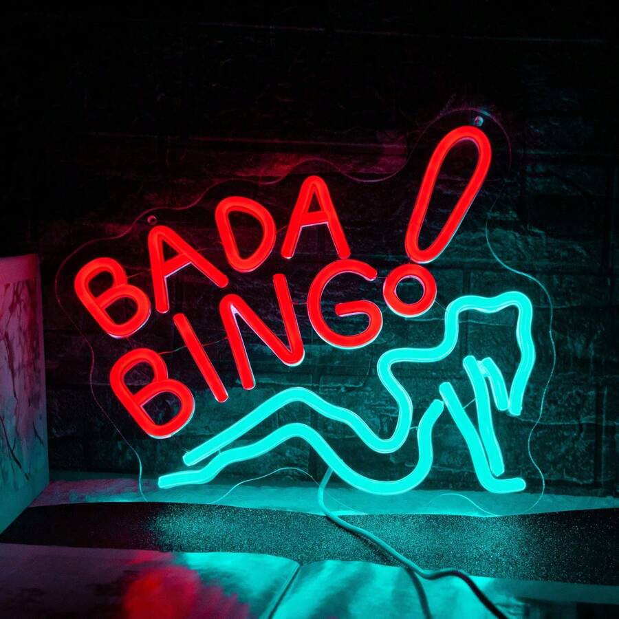 1pc Bada Bing Neon Signs For Wall Decor Dimmable Lady Bady Neon Light ...
