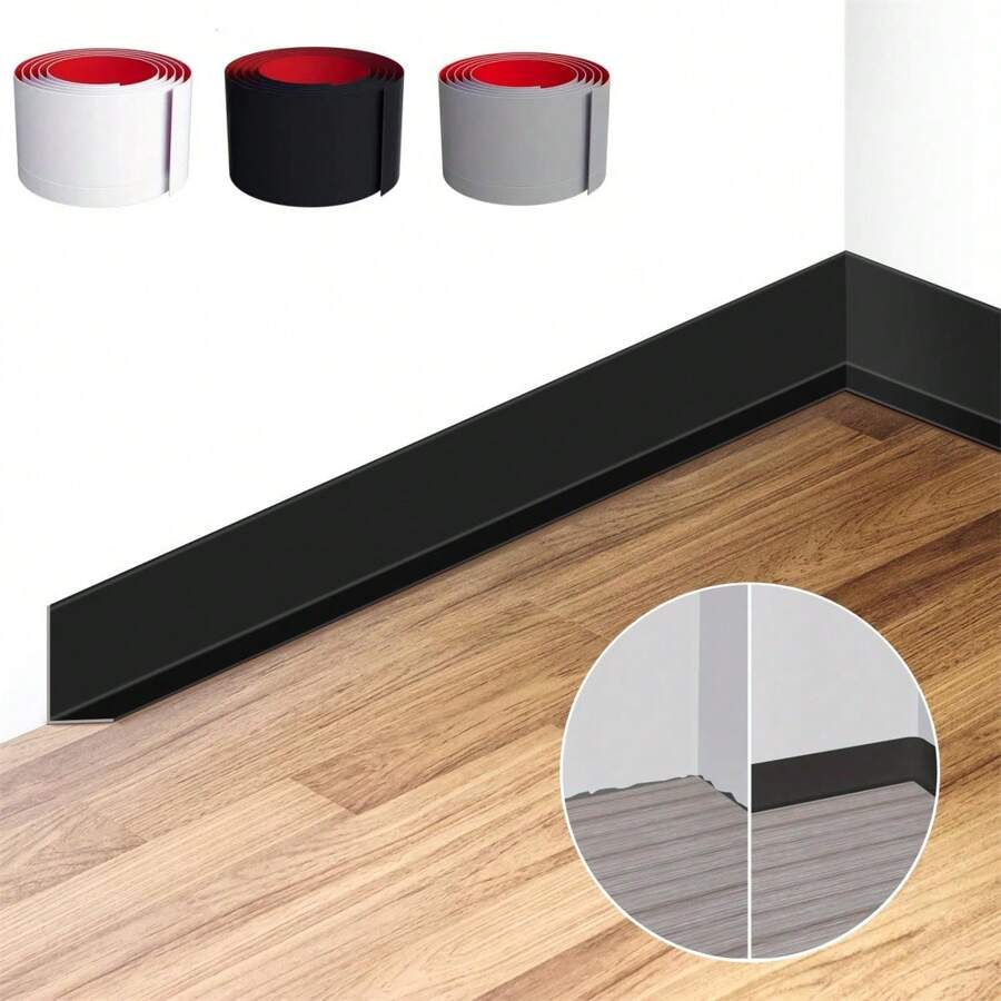 1 Roll 8cmx2m Soft PVC Kickboard, Plastic Baseboard, Flexible Self ...