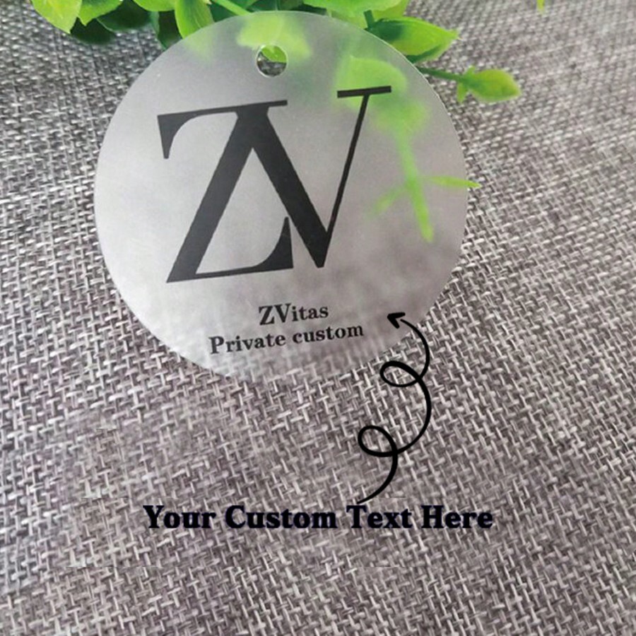 50 PCS Custom Frosted PVC Hang Tags With Nylon String, Luxury Printed ...