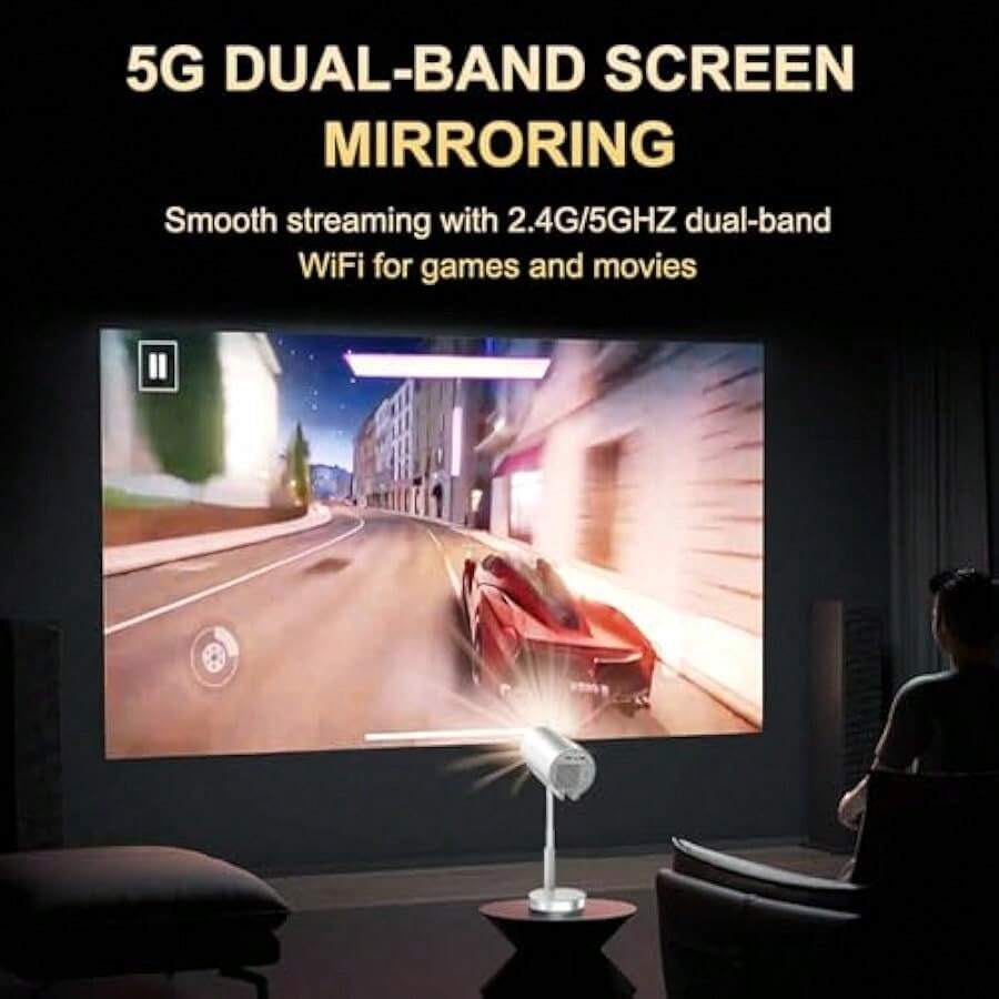 Mini Portable Projector 4K/240 ANSI WiFi6 BT5.0 Keystone Correction ...