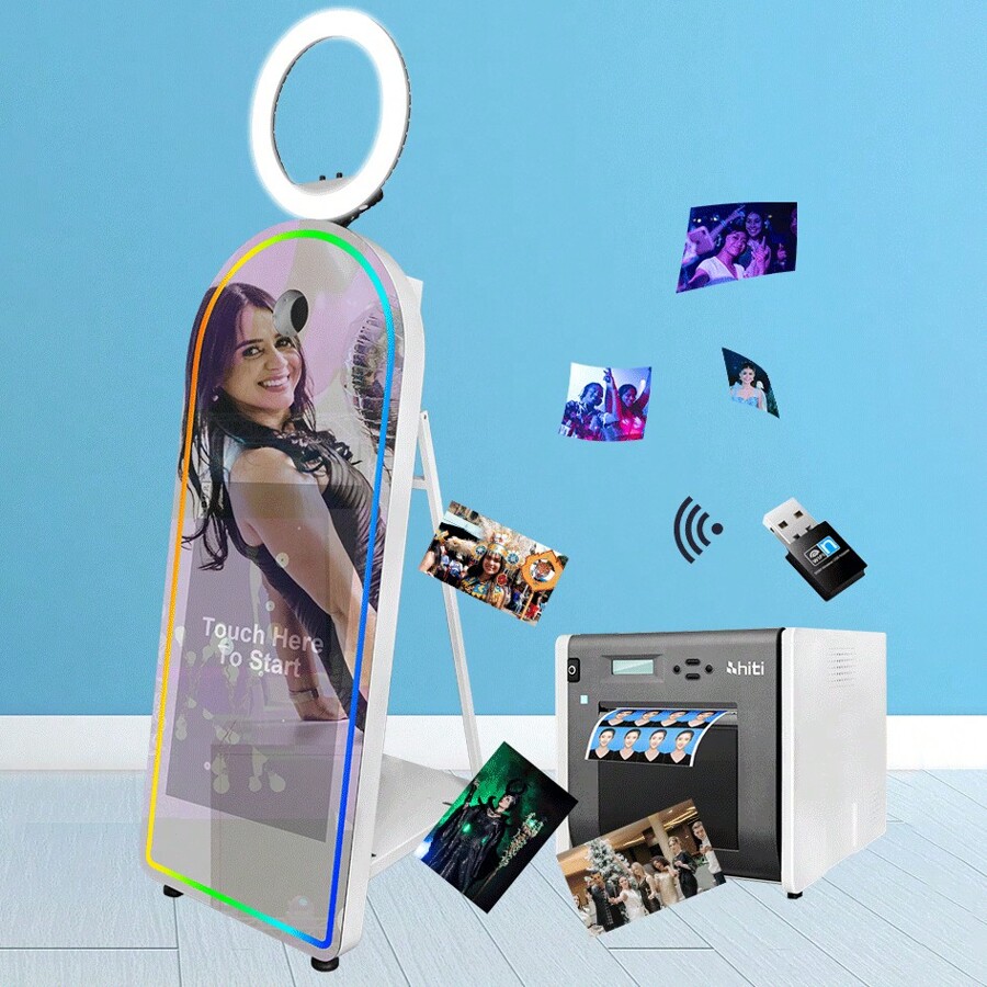 32 Inch Portable Mirror Photo Booth Selfie Machine Built-In Mini PC ...