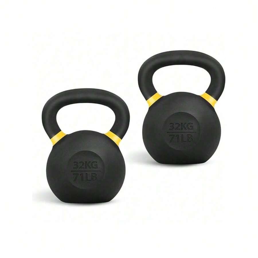 Powder Coated Cast Iron Kettlebell Strength Training Kettlebells Weight Set For Full Body ...