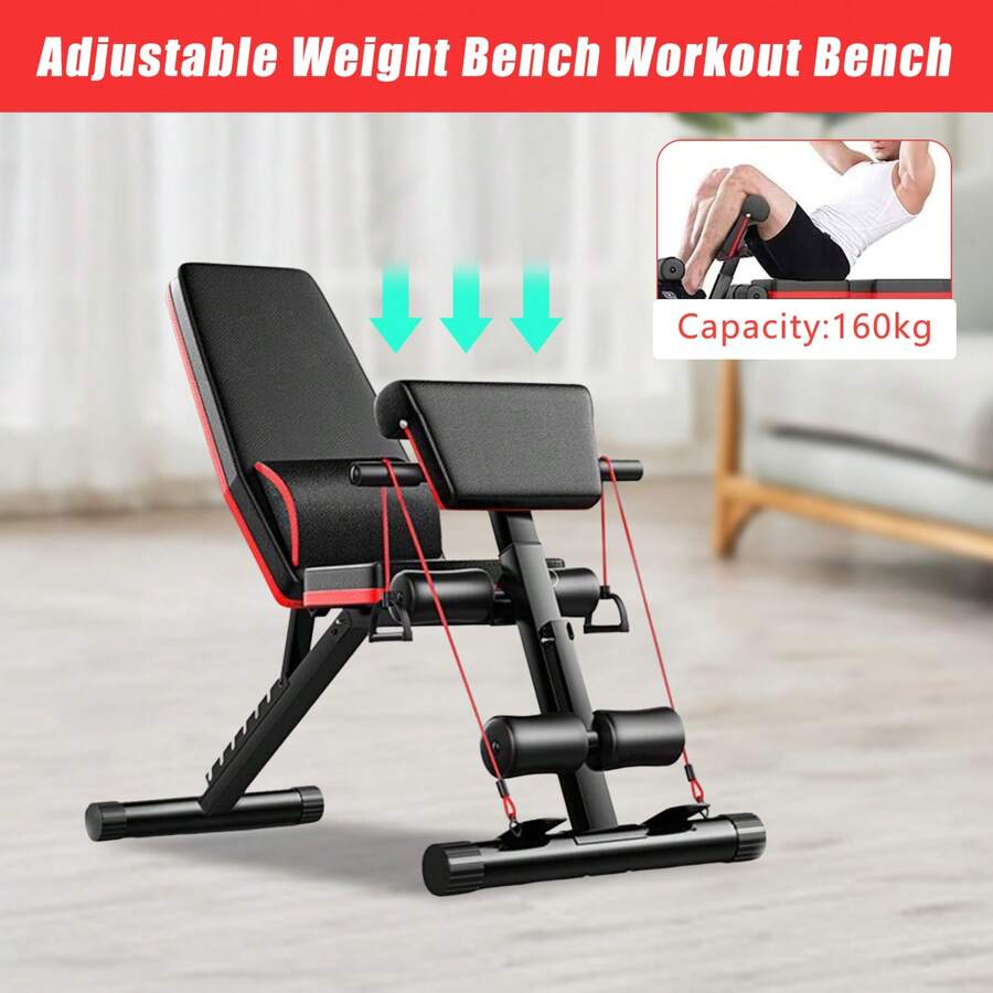 Adjustable Weight Bench For Full-Body Workout, Multi-Function Exercise ...