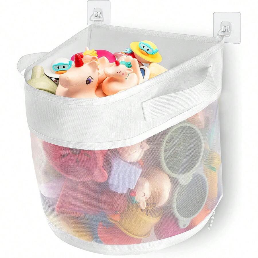 Bath Toy Organizer,1.55 Gallons Bathtub Toy Storage Organizer,Quick ...