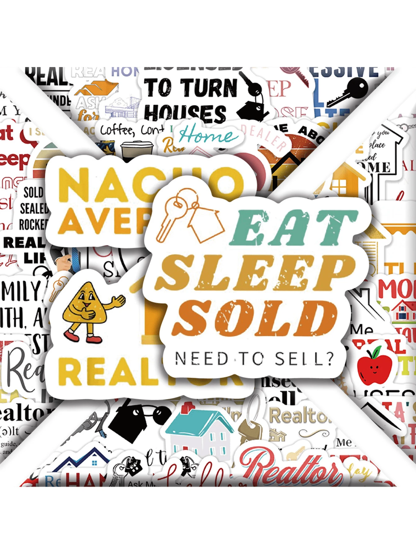 60 Pcs Real Estate Agent Graffiti Stickers, Personalized DIY Vinyl ...