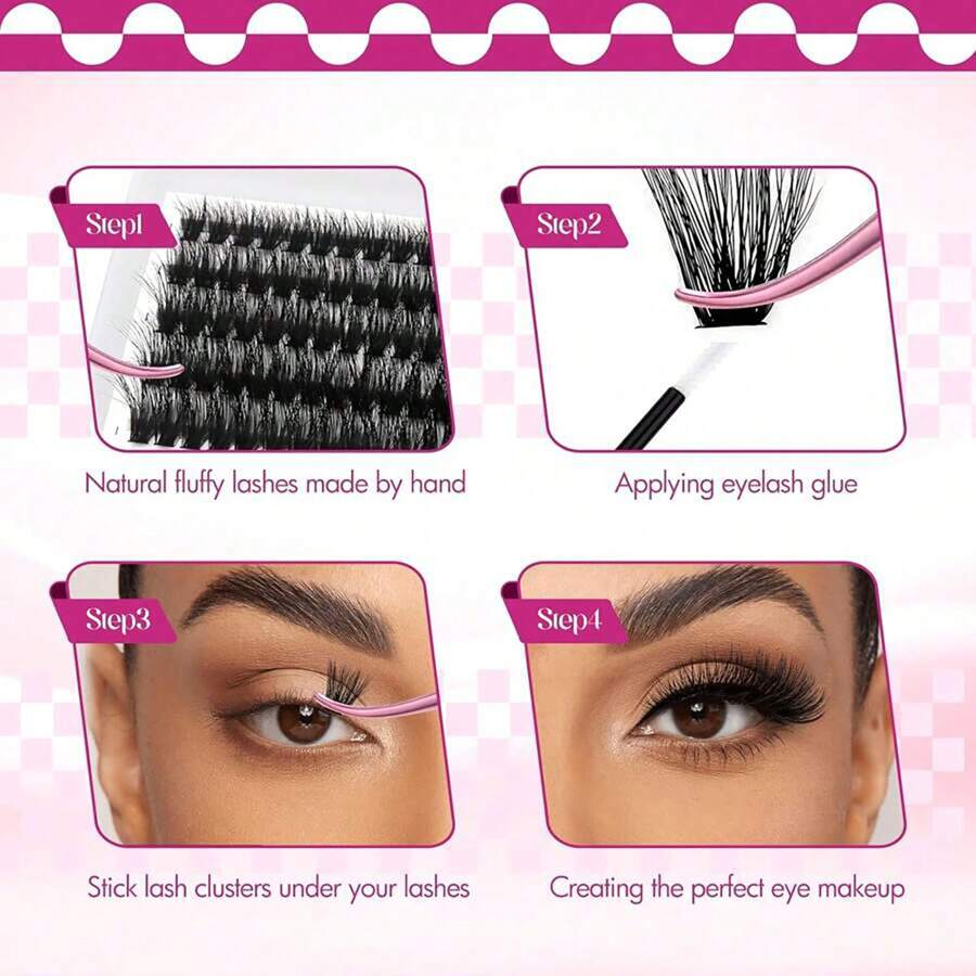 280pcs Fluffy Eyelash Cluster, Densified 40D+60D Thick Eyelash Cluster ...