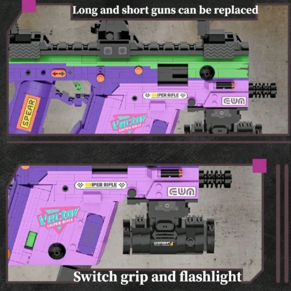 Military Series MP5 KRISS Vector Submachine Gun Model Building Blocks ...