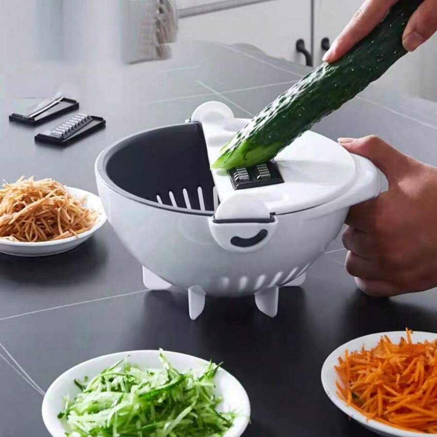 Multifunctional Vegetable Slicer, Shredder With Drain Basket, Kitchen ...