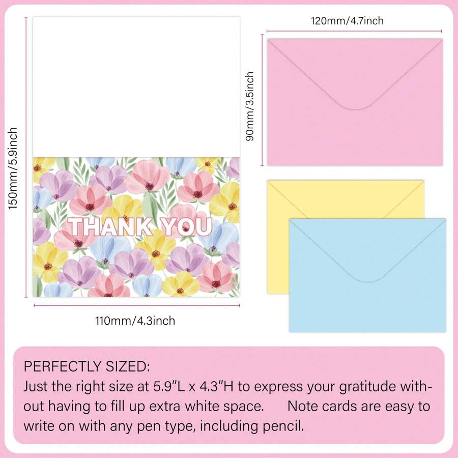 9/18 Peças/Conjunto Cartões de Agradecimento, Cartões em Branco ...