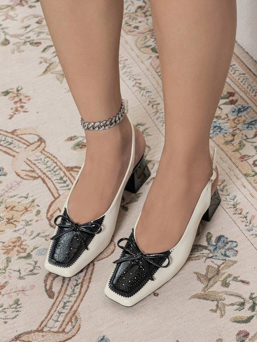 Black & White High Heel Shoes, Fashionable & Charming Simplistic Color ...