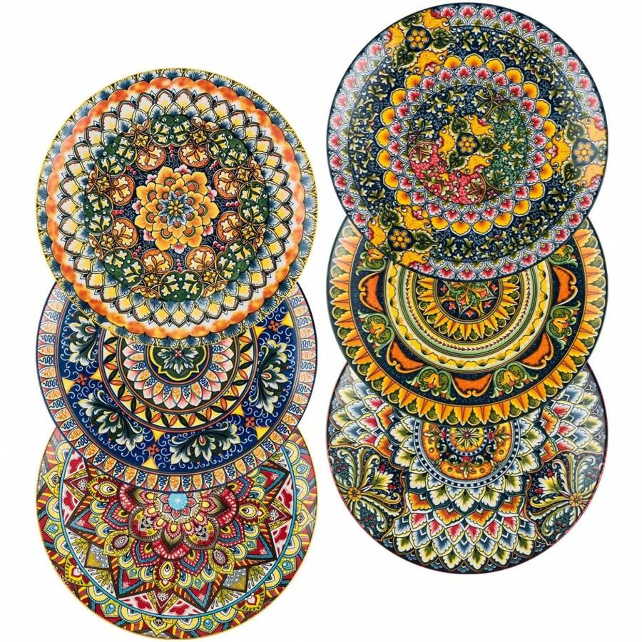 Plates Set - 10 Inch, Large Dinning Round Plates Set Of 6, Breakfast ...