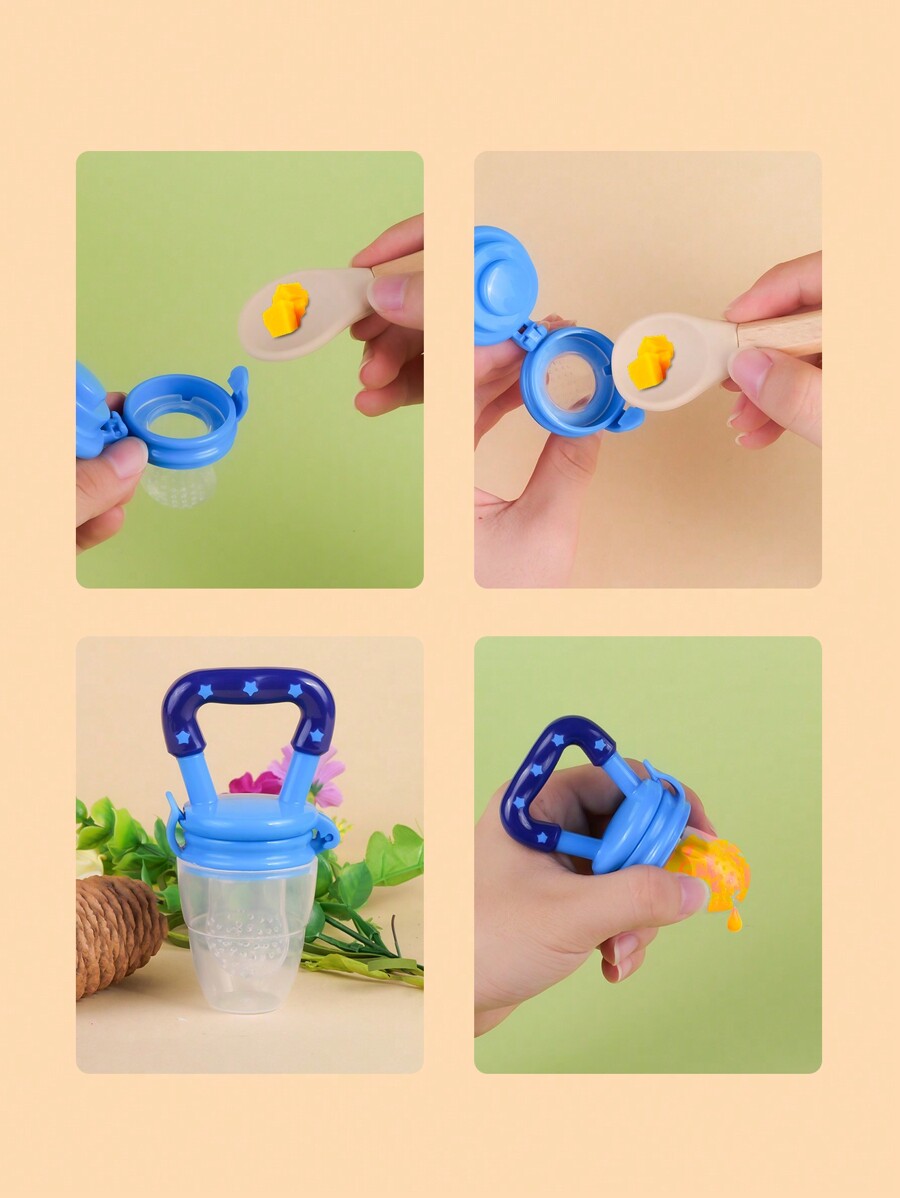 9pcs/Set Silicone Squeeze Bottle, Baby Fruit & Vegetable Teether ...