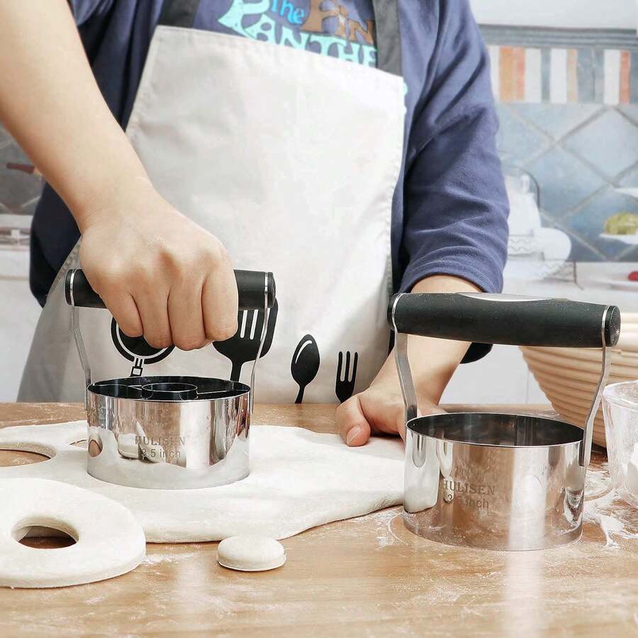 2 Pieces 3.5-Inch Stainless Steel Cookie Cutters And 3.5-Inch Donut ...