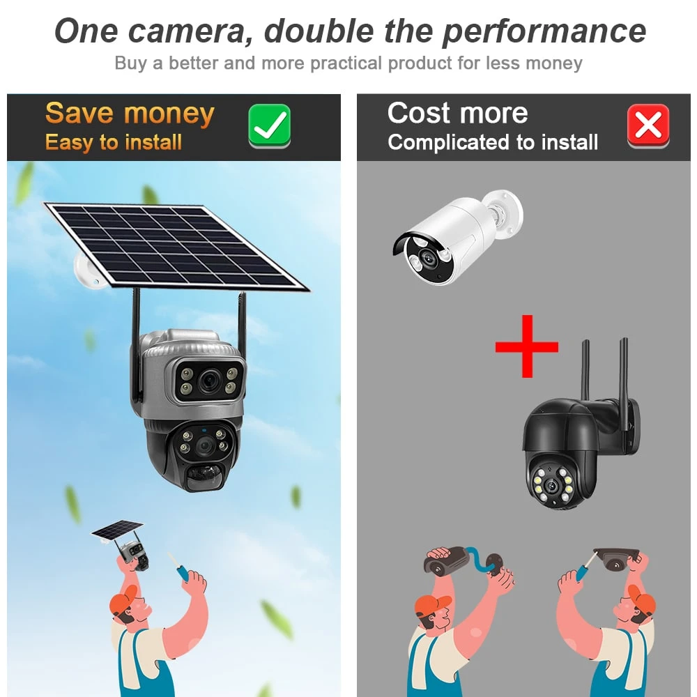 1 PC 8MP 1080P, 2.4GWIFI Outdoor Indoor Security Smart Home Wireless ...