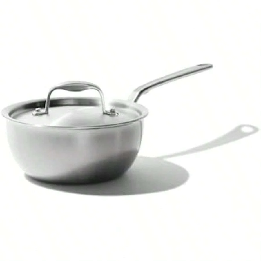 2 Quart Stainless Steel Saucier Pan - 5 Ply Clad - Professional ...