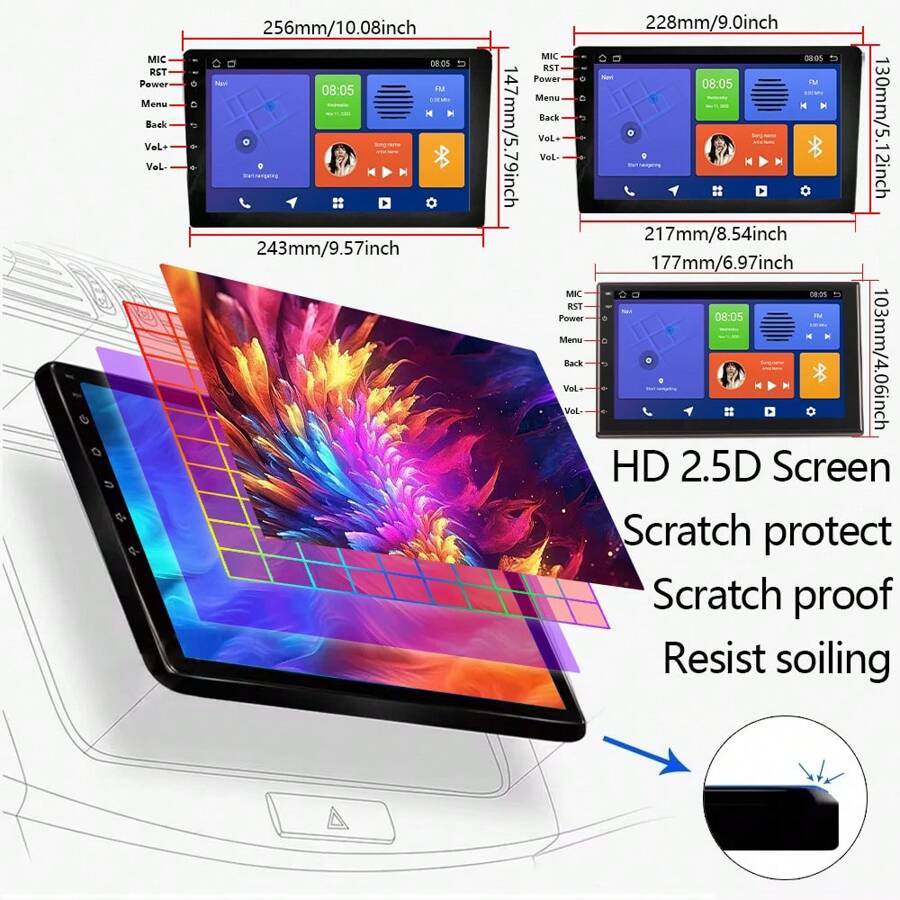 7 Polegadas, 9 Polegadas, 10 Polegadas, Rádio Automotivo Universal 2 ...