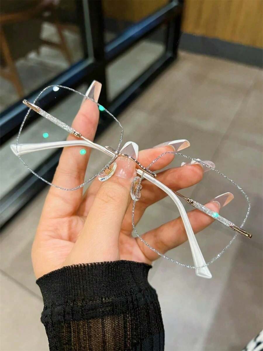 1 Pair Starry Sky Frameless Clear Lens Eyeglasses, Minimalist Unisex ...