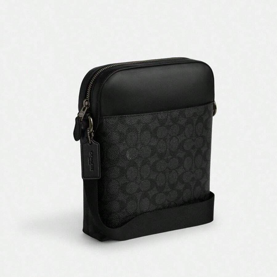 Coach Houston Flight Bag In Signature Embossed Leather Men's Shoulder ...