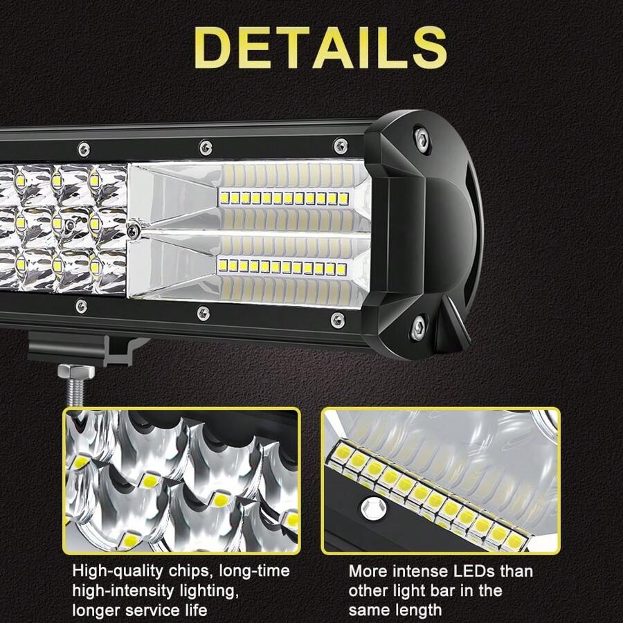 LEDMIRCY LEDMIRCY 20Inch LED Light Bar And 4Inch LED Pod Lights Triple ...