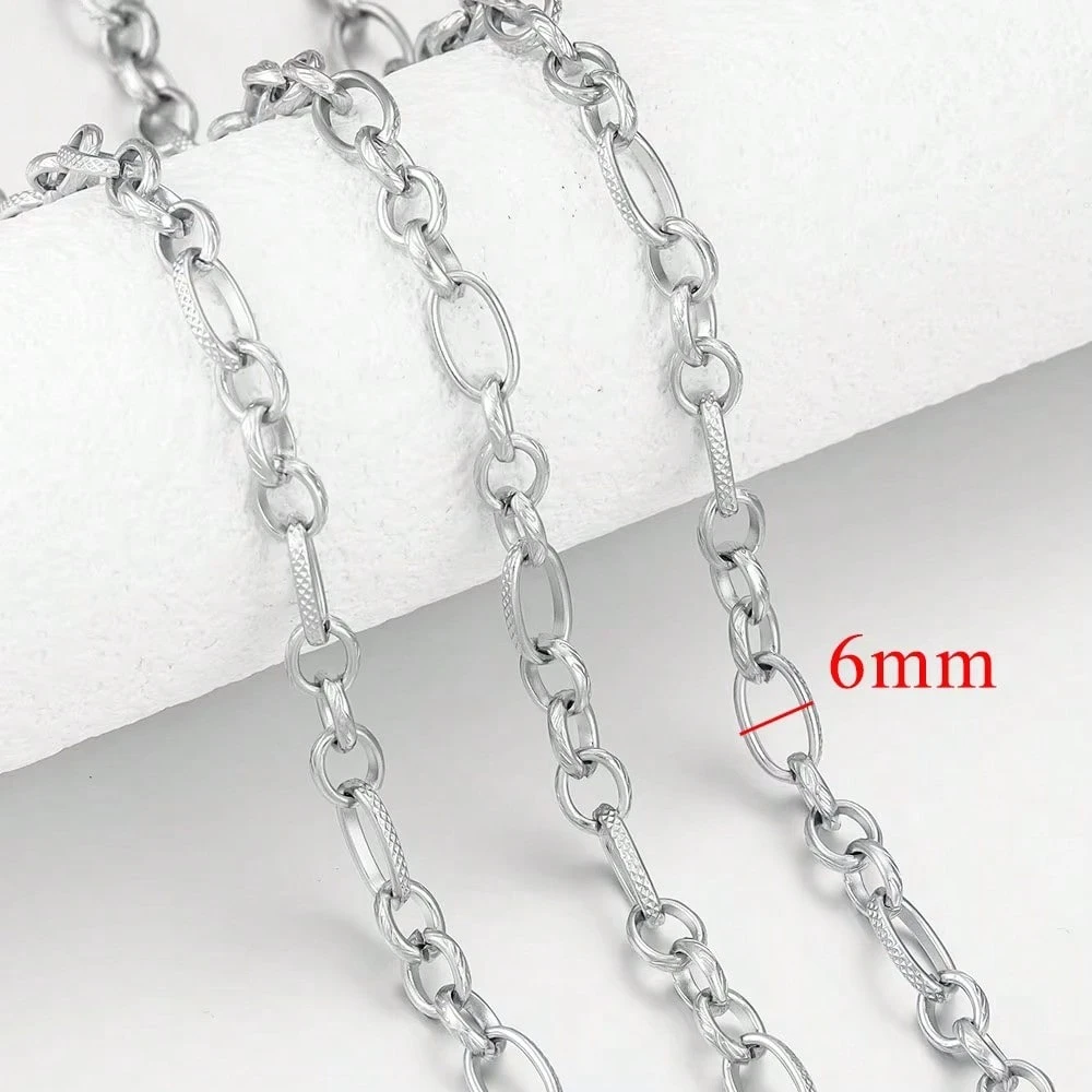 1 Meter Non-Fading Stainless Steel Cable Everything Hip Hop Oval Chain ...