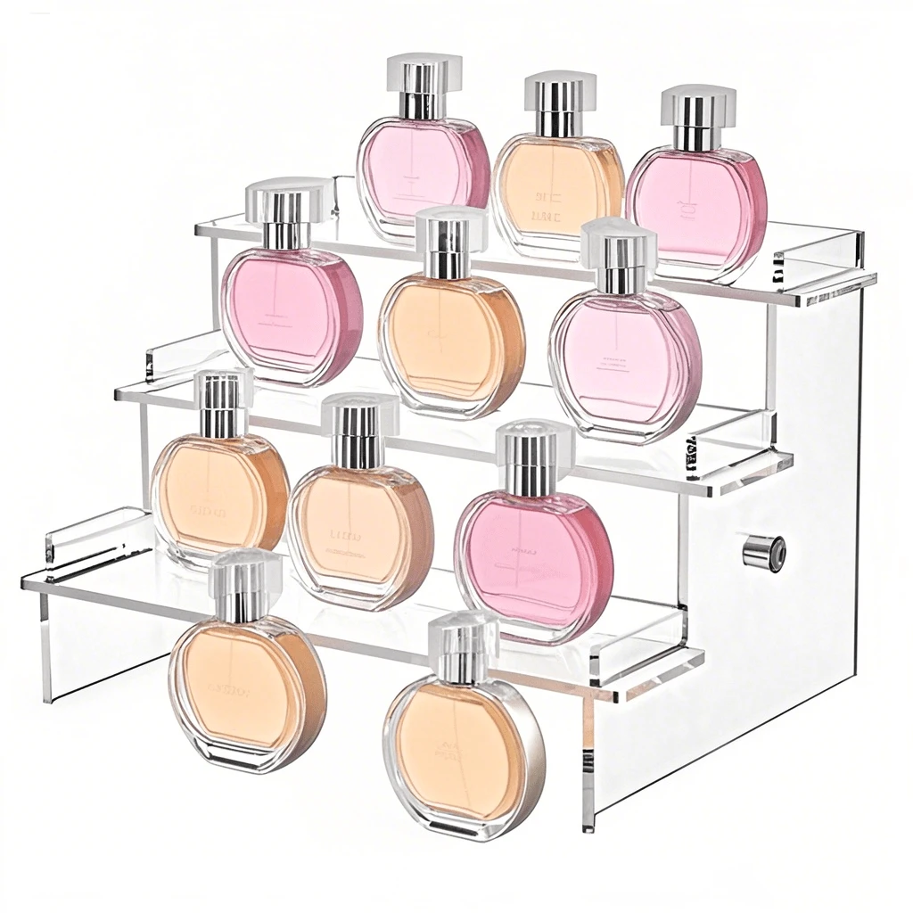 Expositor de Perfumes em Acrílico Multicamadas e Escalonado, Organizador de Maquiagem para Mesa ...