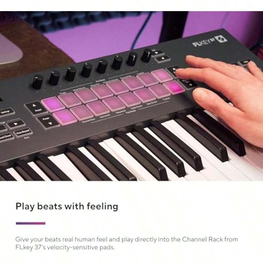37-Key MIDI Keyboard Controller Chord Mode Scale Mode FL Studio ...