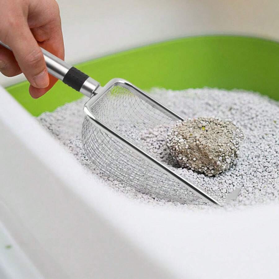 Pet Poop Shovel Fine Mesh Sand Shovel Stainless Steel Cat Litter ...