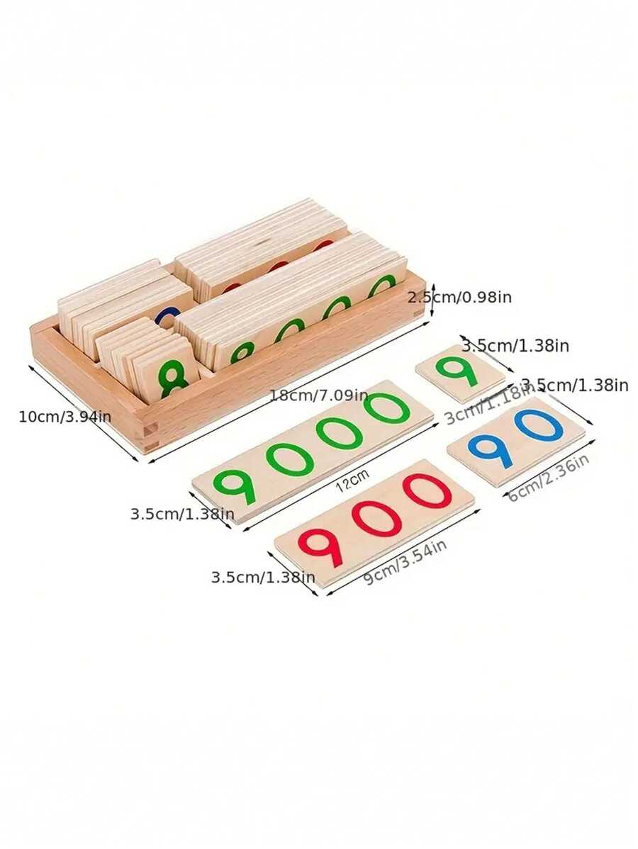 Wooden Numeral Cards 1-9000 - Early Math Learning Educational Tool ...