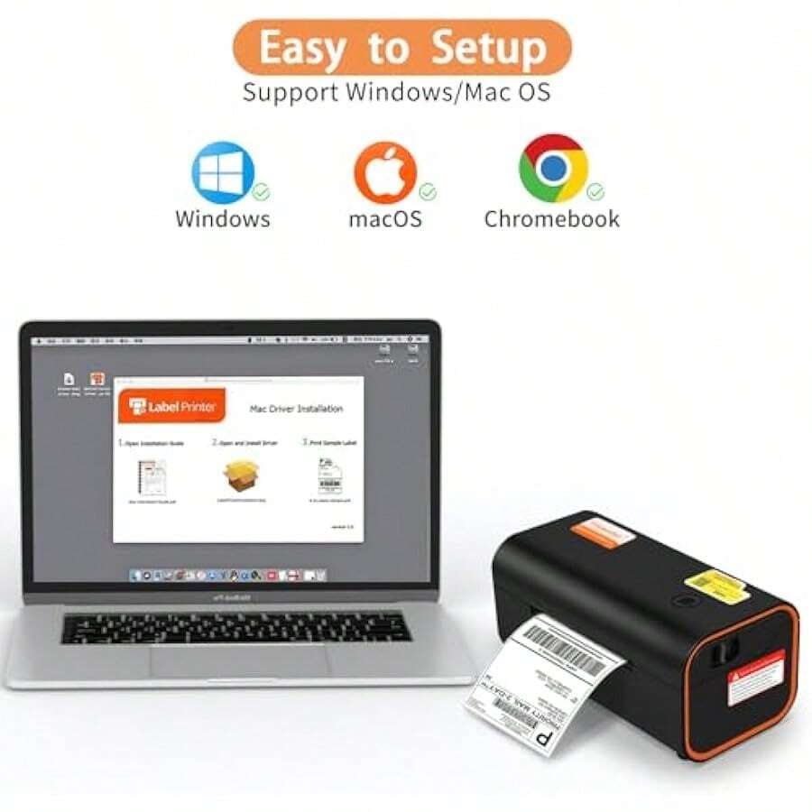 Thermal Shipping Label Printer 4x6 Bluetooth USB Compatible Royal Mail ...