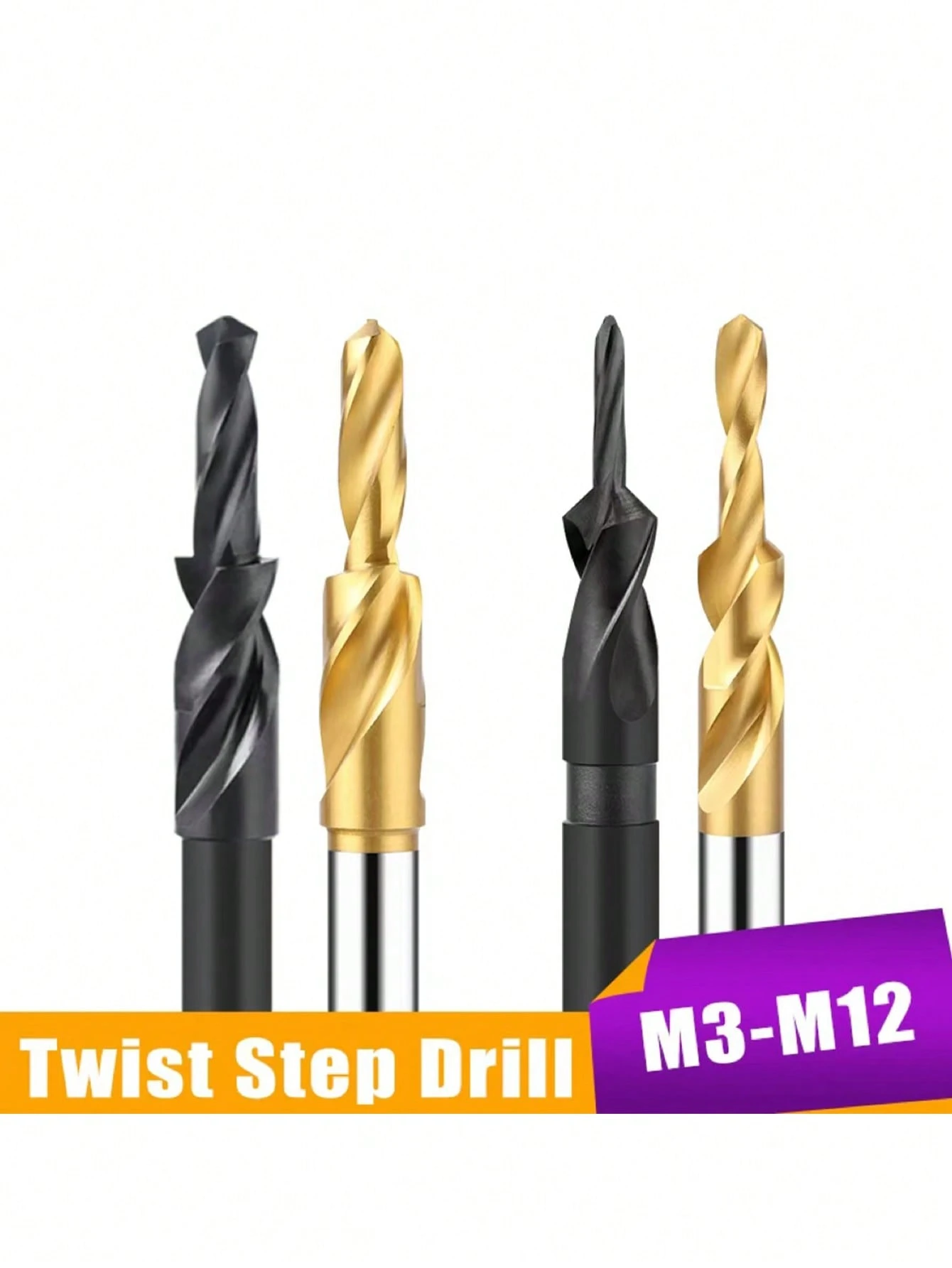 Counterbore Twist Step Drill Dual Cutting Bit HSS For Metal 90 180 Degree M3 M4 M5 M6 M8 M10 M12 ...