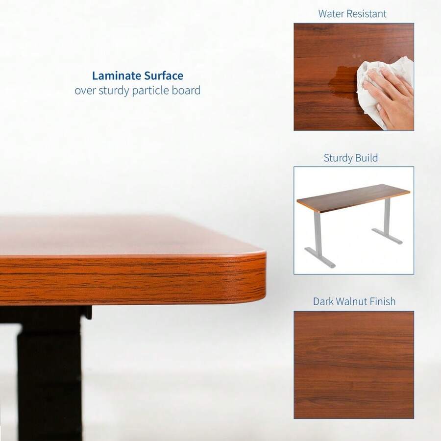 Dark Walnut 60 X 24 Inch Universal Table Top For Sit To Stand Desk ...