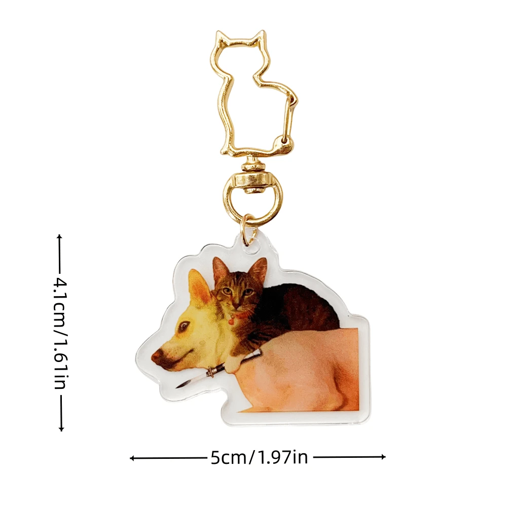 Mean Cat Meme Acrylic Keychain Fashion Jewelry Accessories Christmas ...