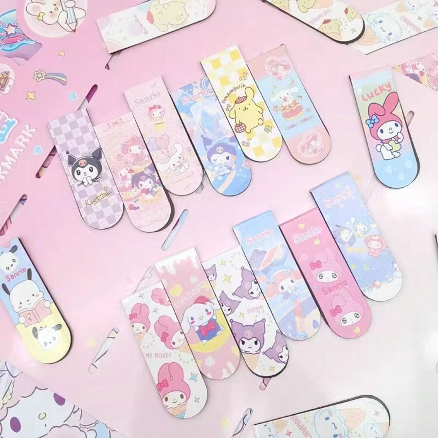 Sanrio 18 Pcs Sanrio Cute Cartoon Portable Bookmarks, Kuromi, My Melody ...