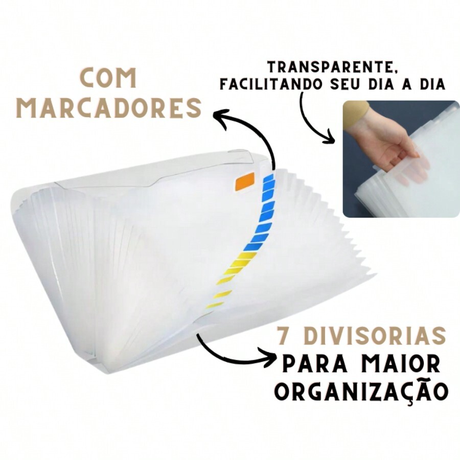 HPB Office File Folder With 7 Transparent Dividers, Crystal Color ...