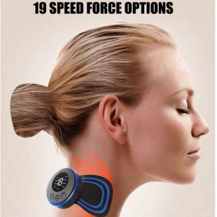 LCD Display EMS Neck Massage Electric Massager Cervical Neck Back Patch ...