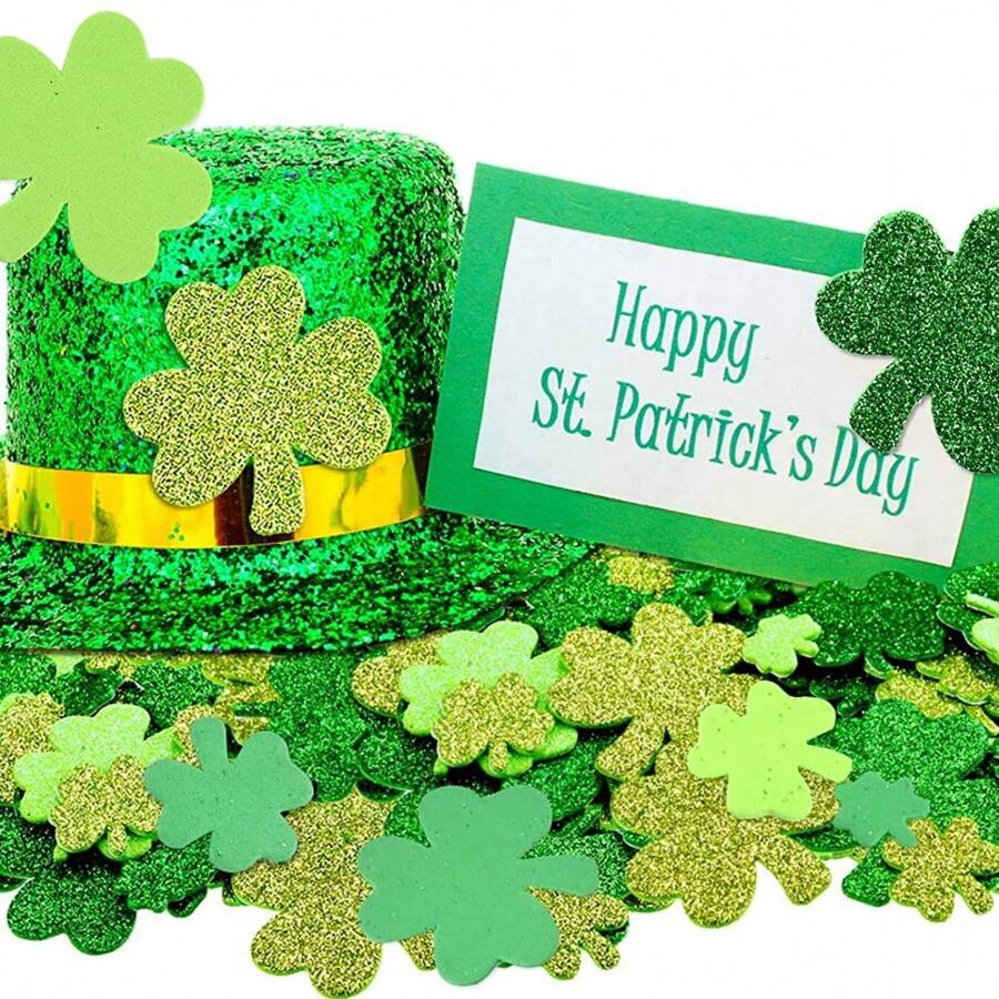 100pcs/Pack Four Leaf Clover Decor Foam Stickers, Self-Adhesive 5 ...