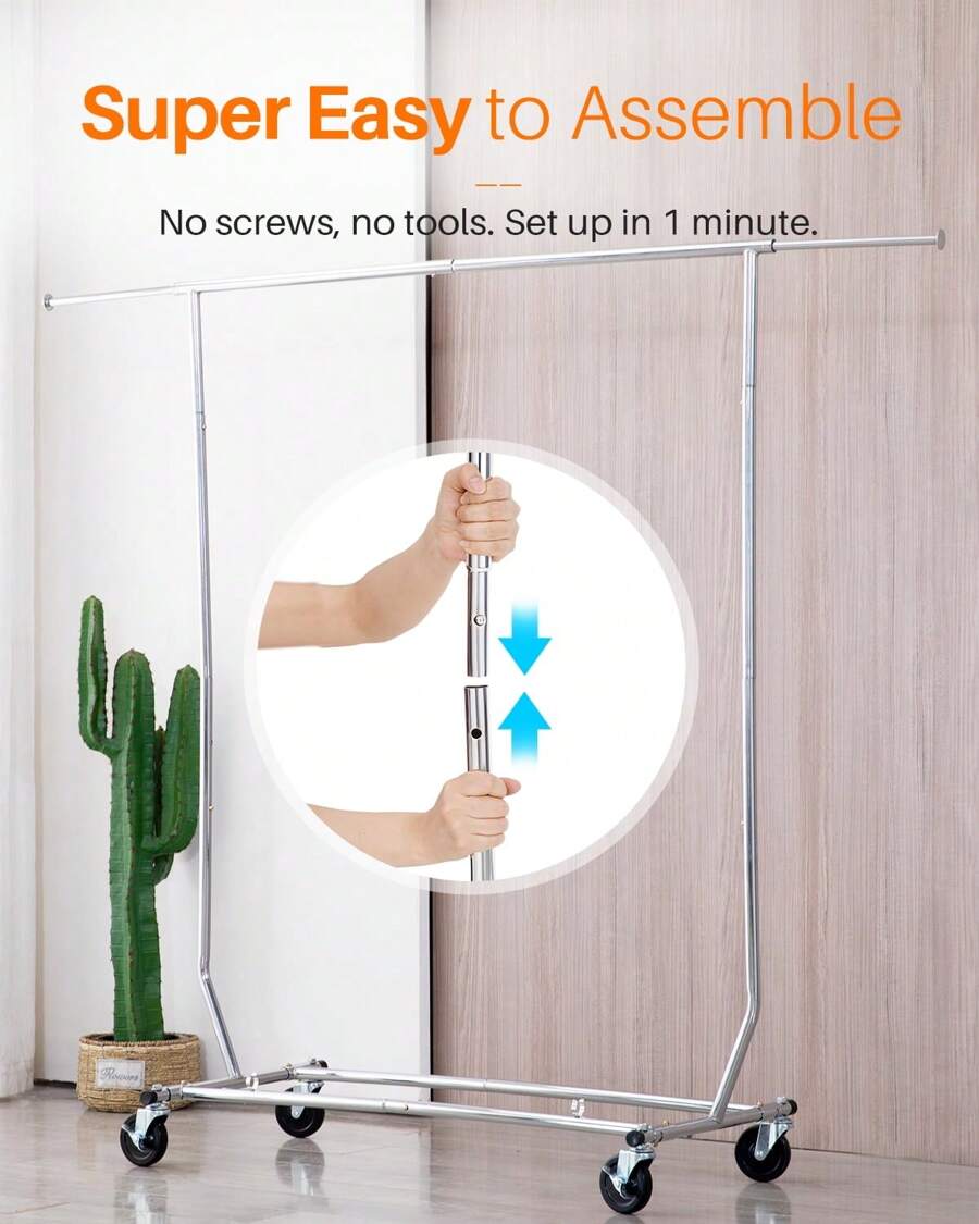 HOKEEPER 300 Lbs Heavy Duty Clothing Garment Rack Commercial Rolling ...