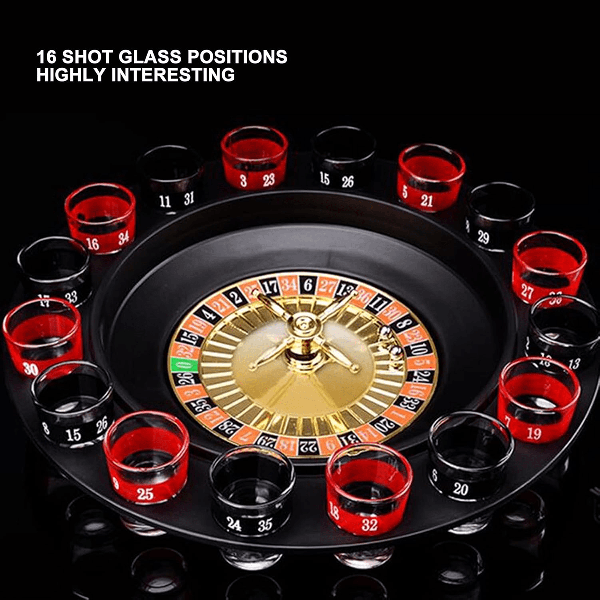 16-Hole Drinking Game Spin Wheel Set, Russian Roulette Drinking Game ...