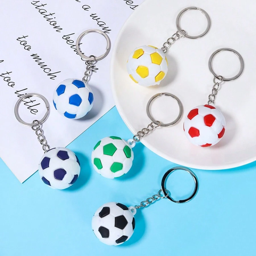 Six Football Keychains. It's Just An Ordinary Plastic Football Keychain ...