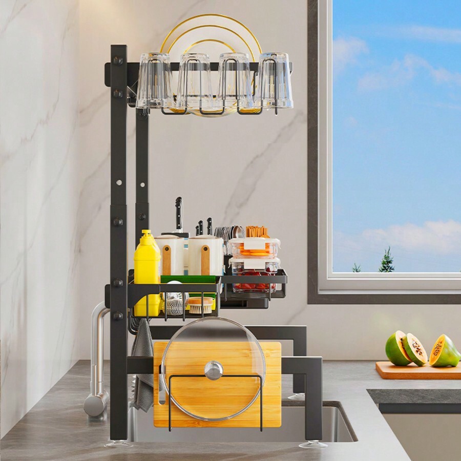 Kitchen Sink Storage Rack, Countertop Bowl And Dish Expandable Storage ...