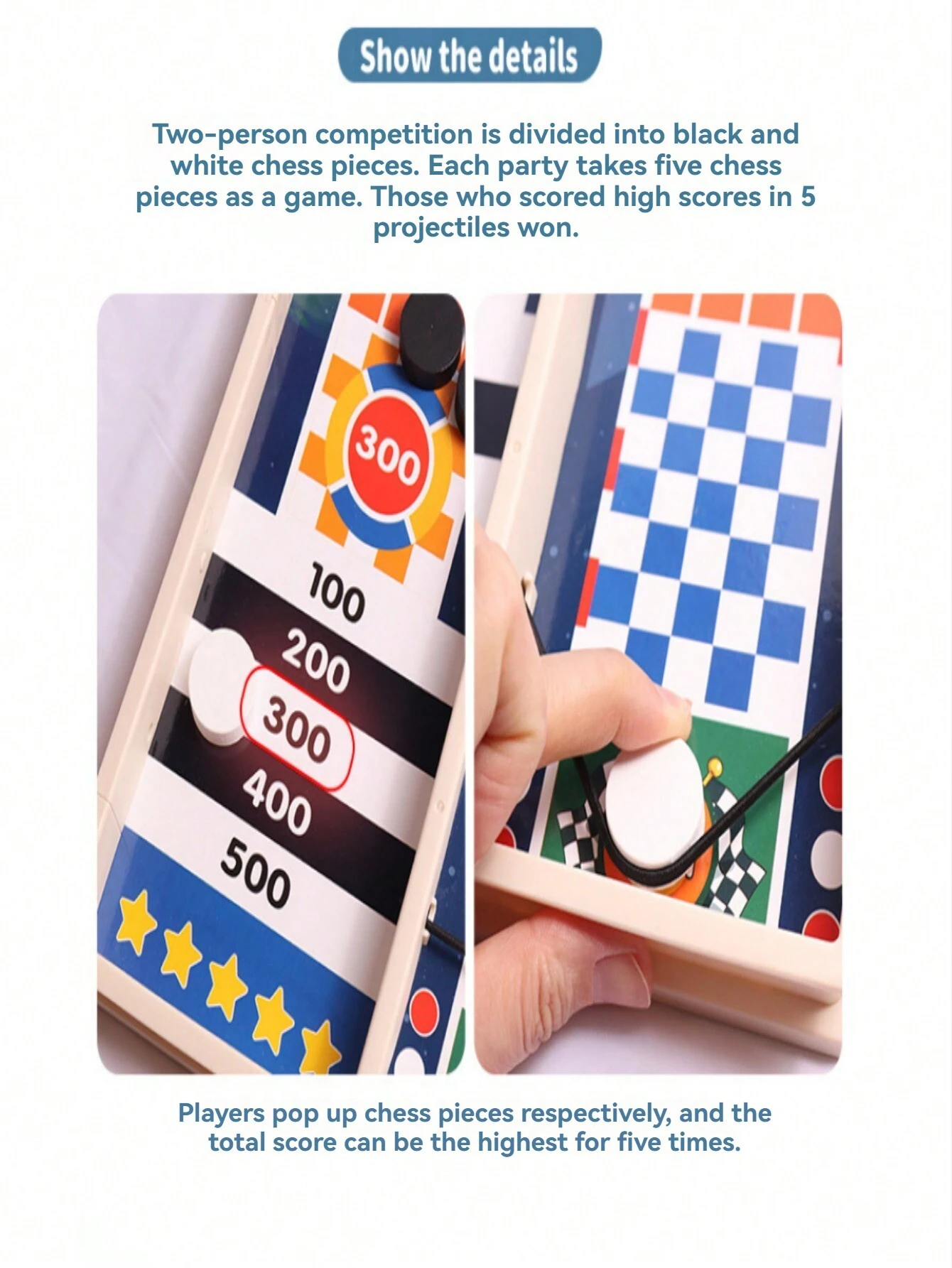 Wooden Jumping Chess Game, Parent-Child Interactive Bouncing Peg Ball ...