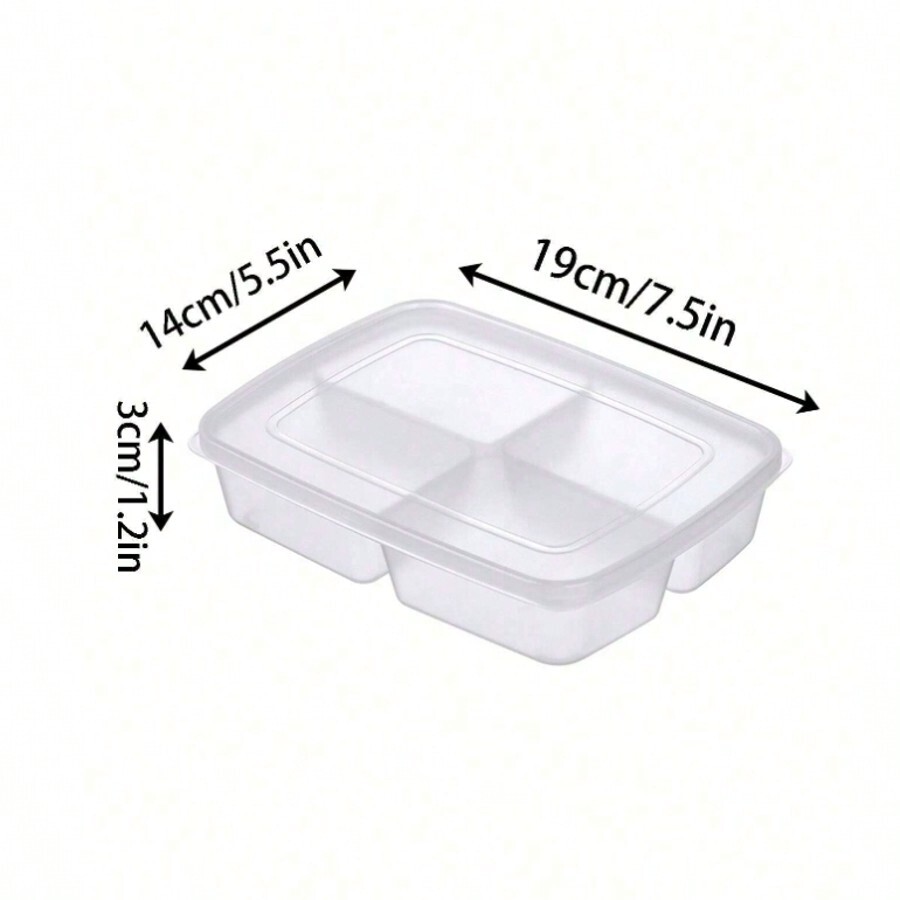 1 Set 4-Compartment Food Storage Container, Meat Dedicated Portioned ...