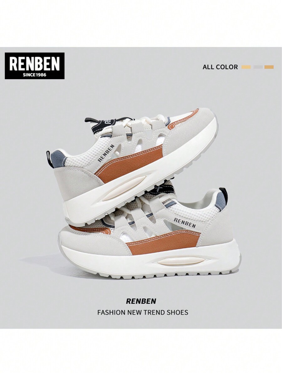 -renben Women's Breathable Mesh Thick Sole Casual Sneakers, Soft Autumn Season Lightweight ...